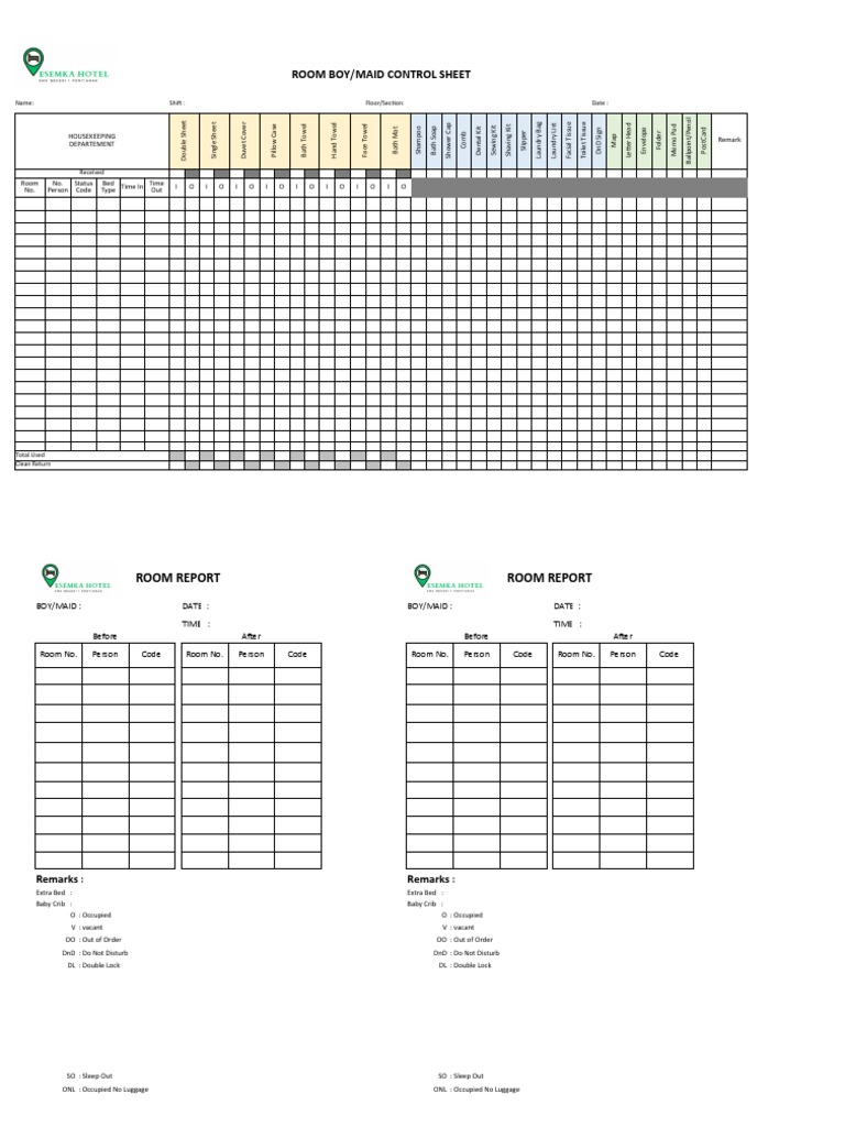 Roomboy Control Sheet | PDF