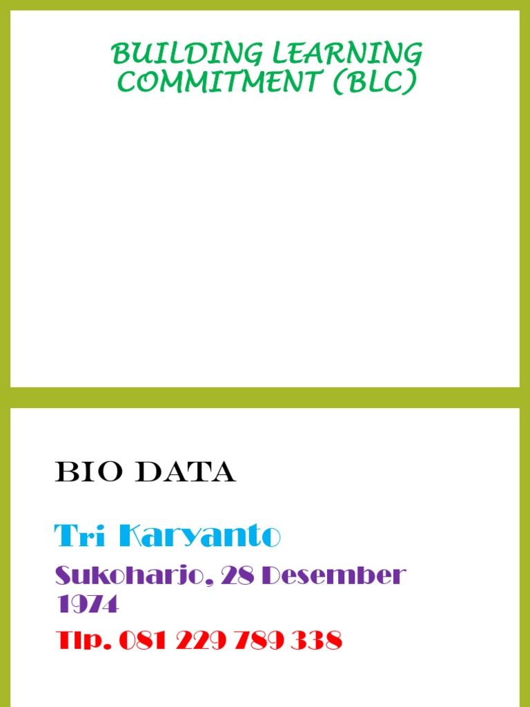 Building Learning Commitment (BLC) | PDF | Karier & Perkembangan