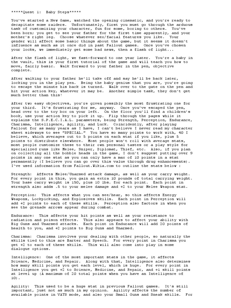 Walkthrough Fallout 3 Pc Pdf