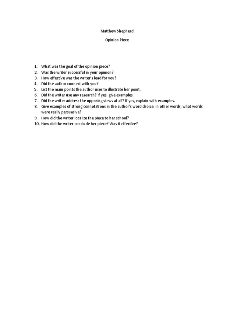 Matthew Shepherd Analysis | PDF