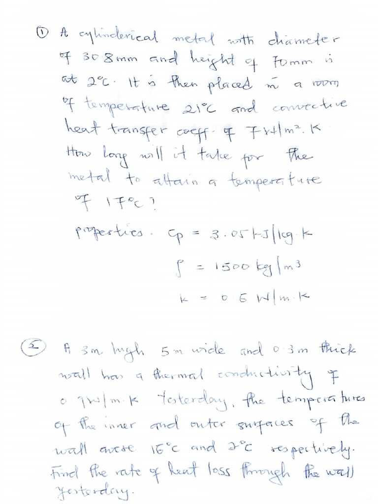Heat Transfer Makeup Quiz Pdf