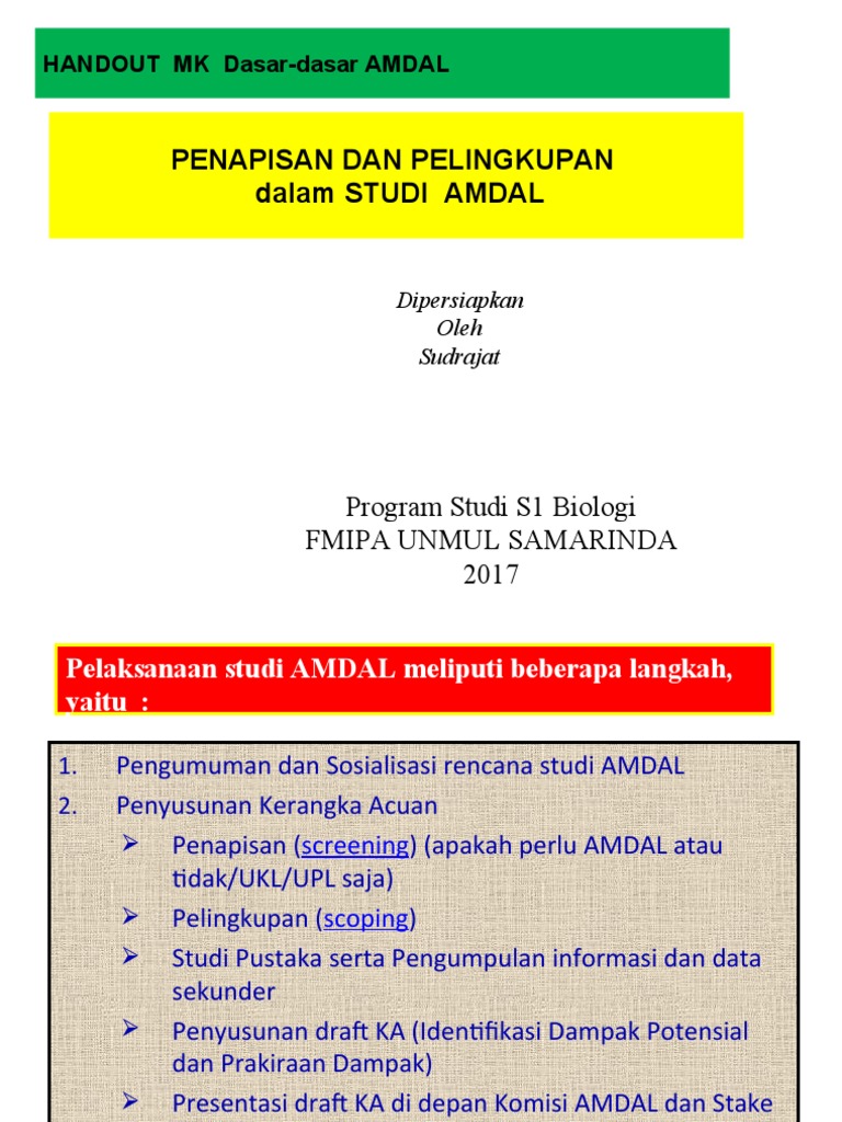 Kul - 3 - Pelingkupan Amdal | PDF