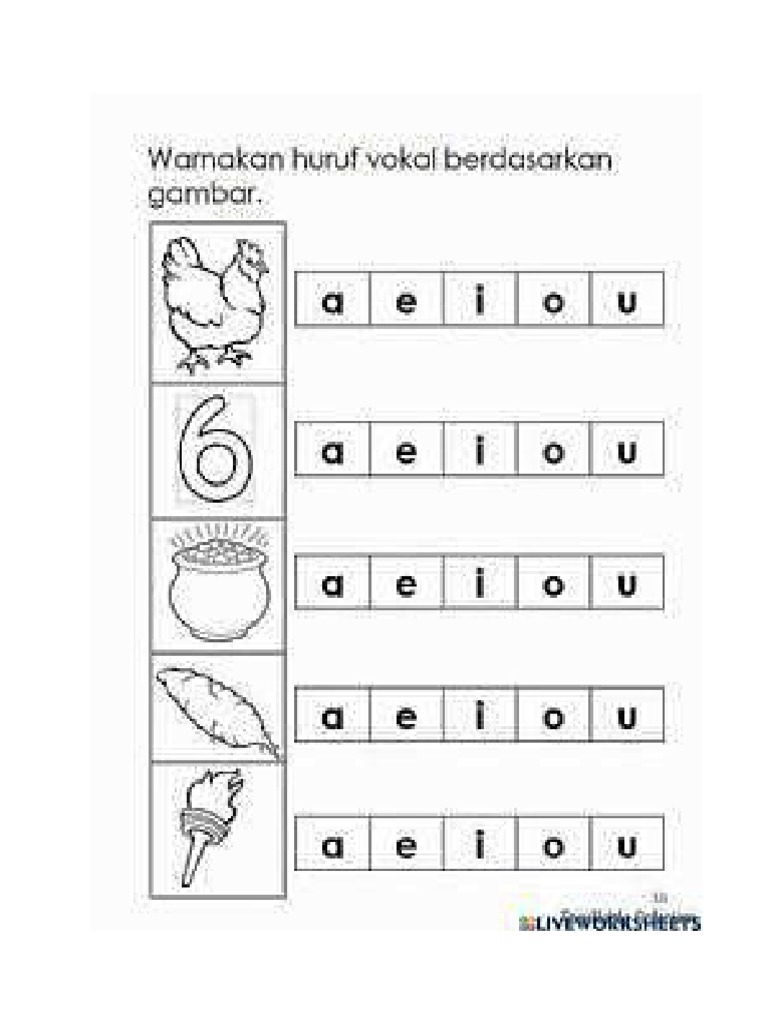 Lembaran Kerja Aeiou | PDF