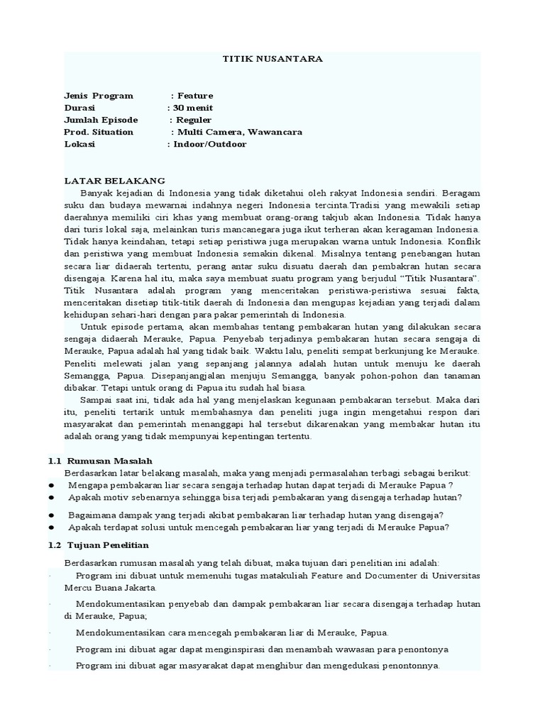 Proposal Pengajuan Program TV | PDF