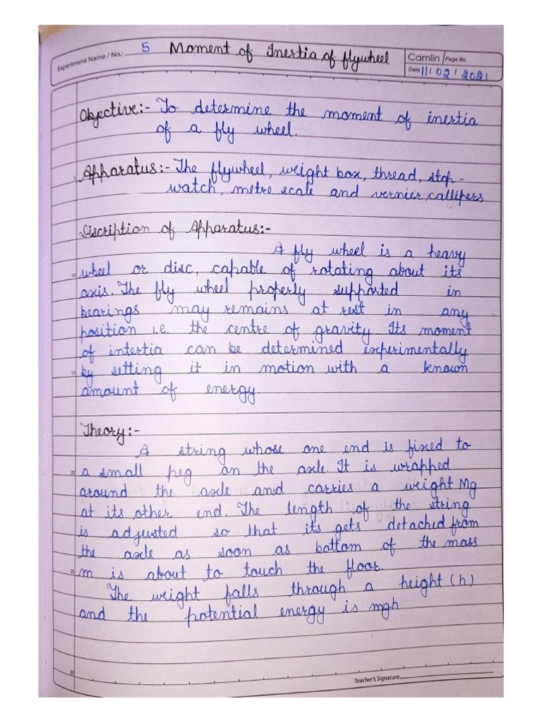 Flywheel Experiment | PDF