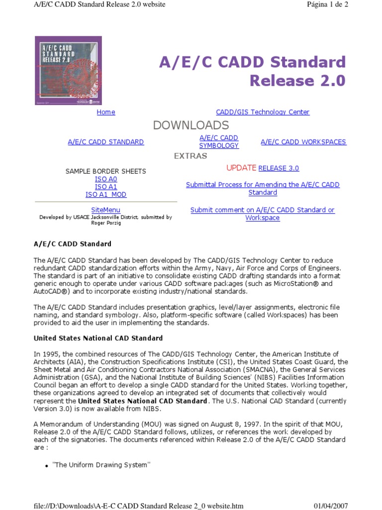 A-E-C CADD Standard Release 2 - 0 Website | PDF | Computer Aided Design | Computing