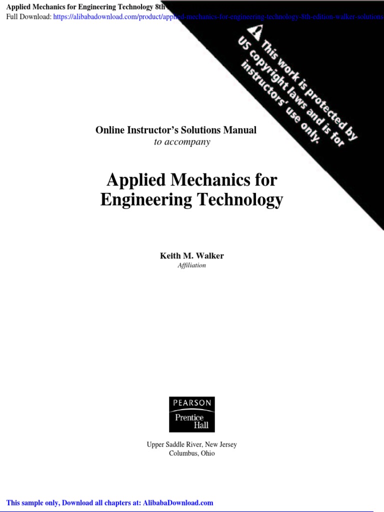 Applied Mechanics For Engineering Technology | PDF