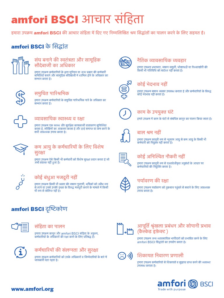 Amfori BSCI-Code of Conduct Poster-HI - 0 | PDF