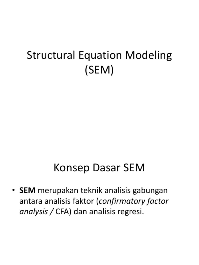 Structural Equation Modeling (SEM) | PDF