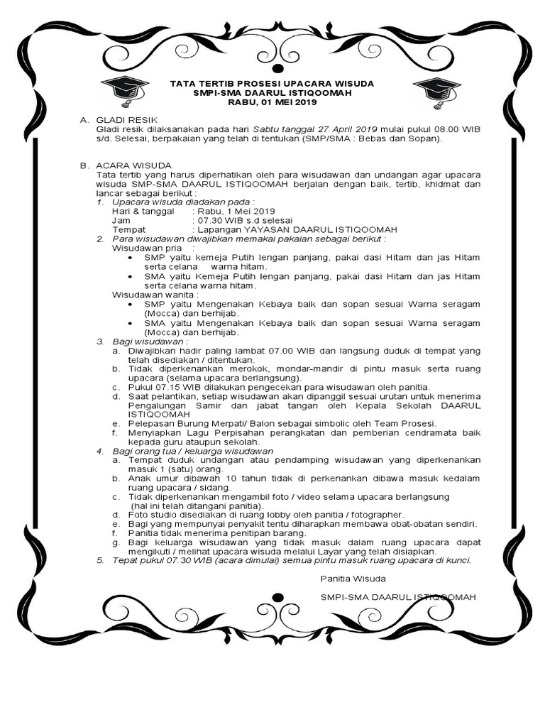 Tata Tertib Upacara Wisuda | PDF
