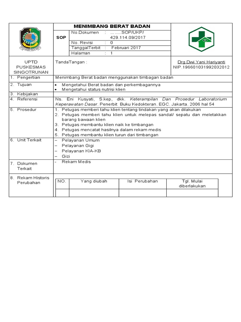 SOP Menimbang BB | PDF