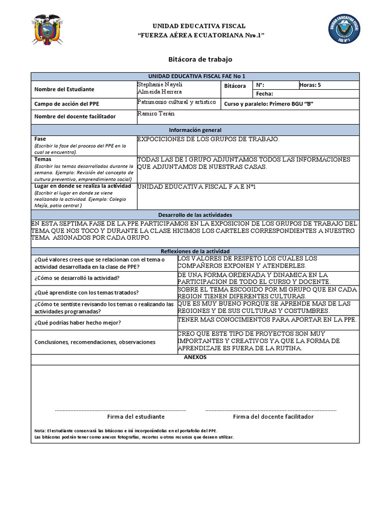 Formato Bitacora | PDF