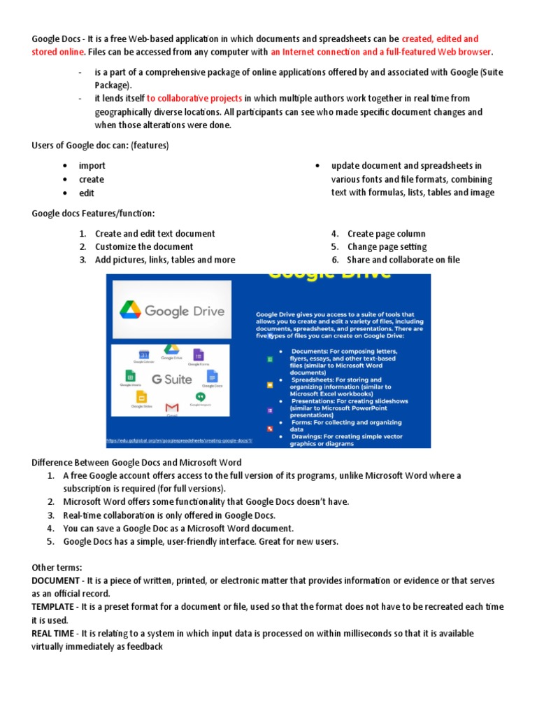 Google Docs Notes | PDF