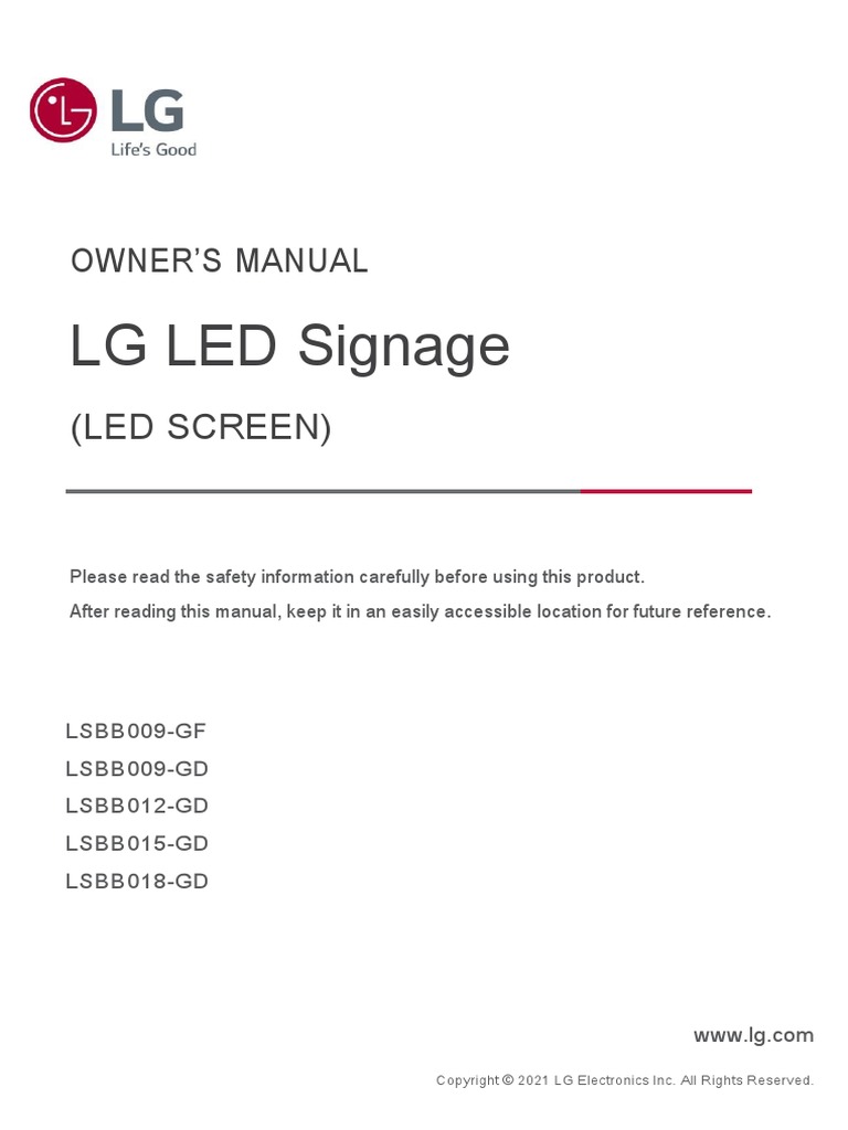 LG LSBB - GD&GF Owner's Manual v6.0 Final | PDF