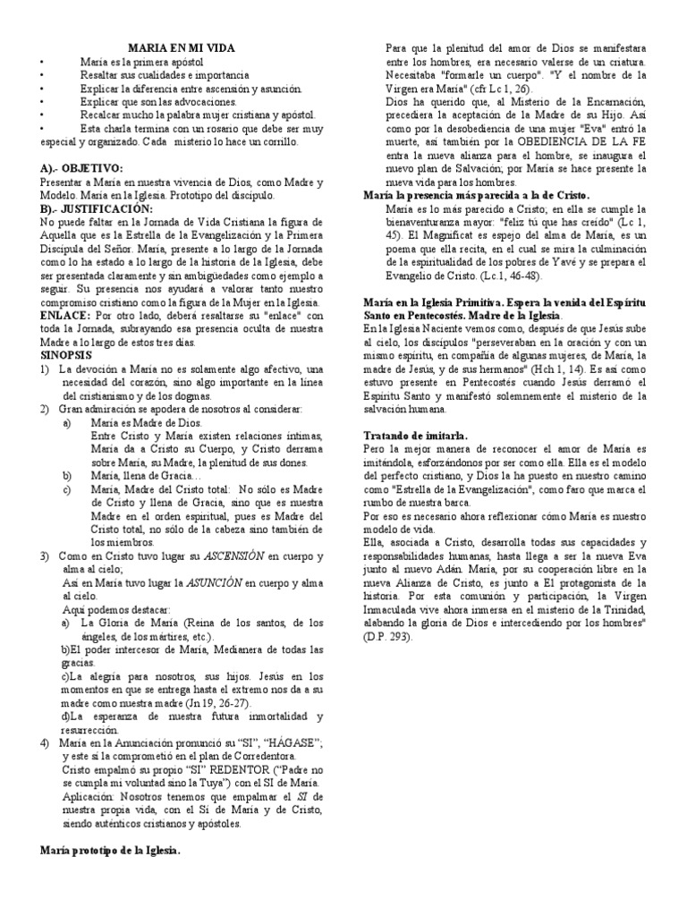 Charla 10 Maria en Mi Vida | PDF