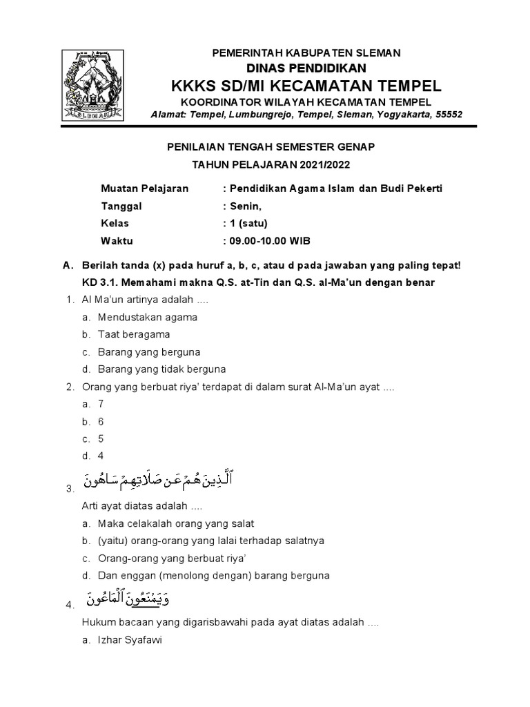 Soal Pts Sem 2 Kelas 5 Pdf