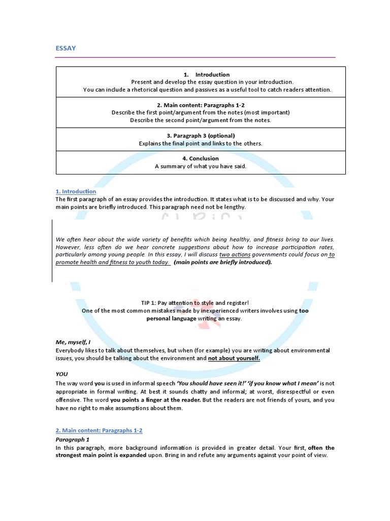 B2 C1 Writing TIPS Final Chris' Escuela de Idiomas | PDF | Essays | Teachers