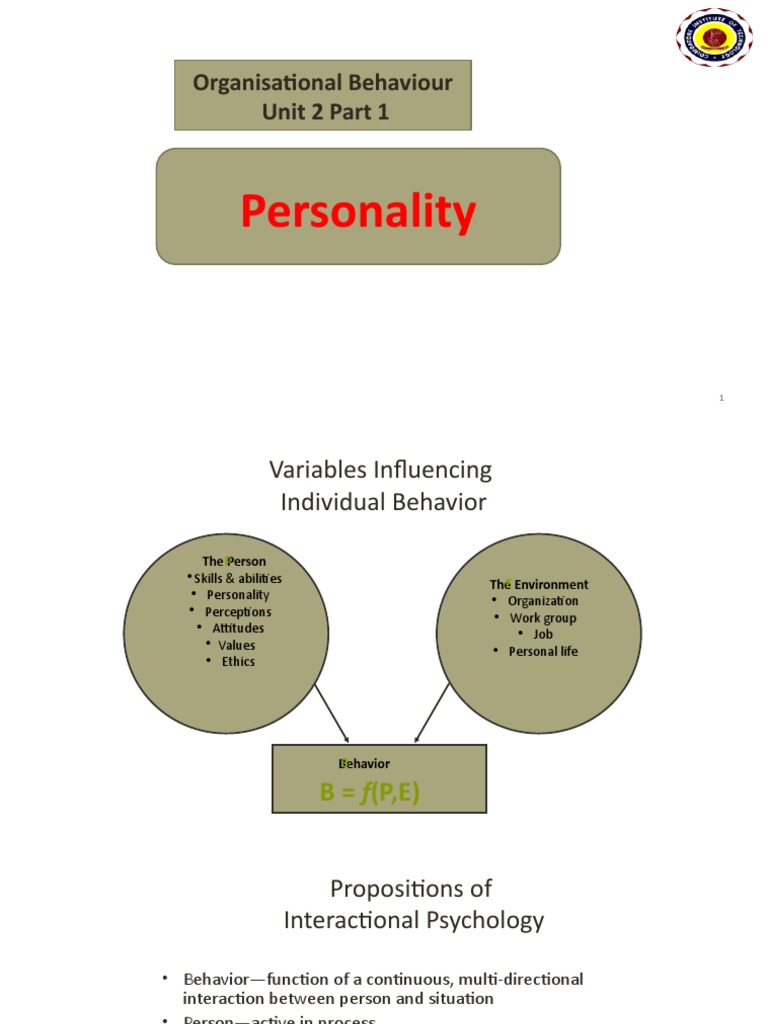 Personality Unit 2 | PDF