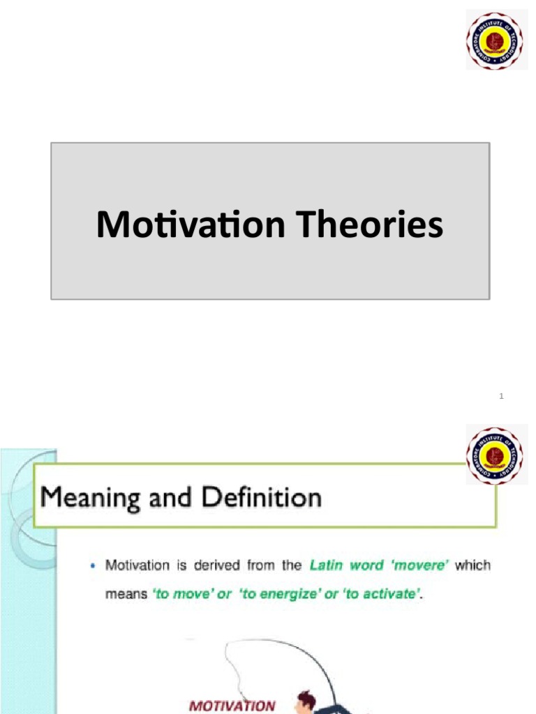 Motivation Theories Unit 3 | PDF | Motivational | Motivation