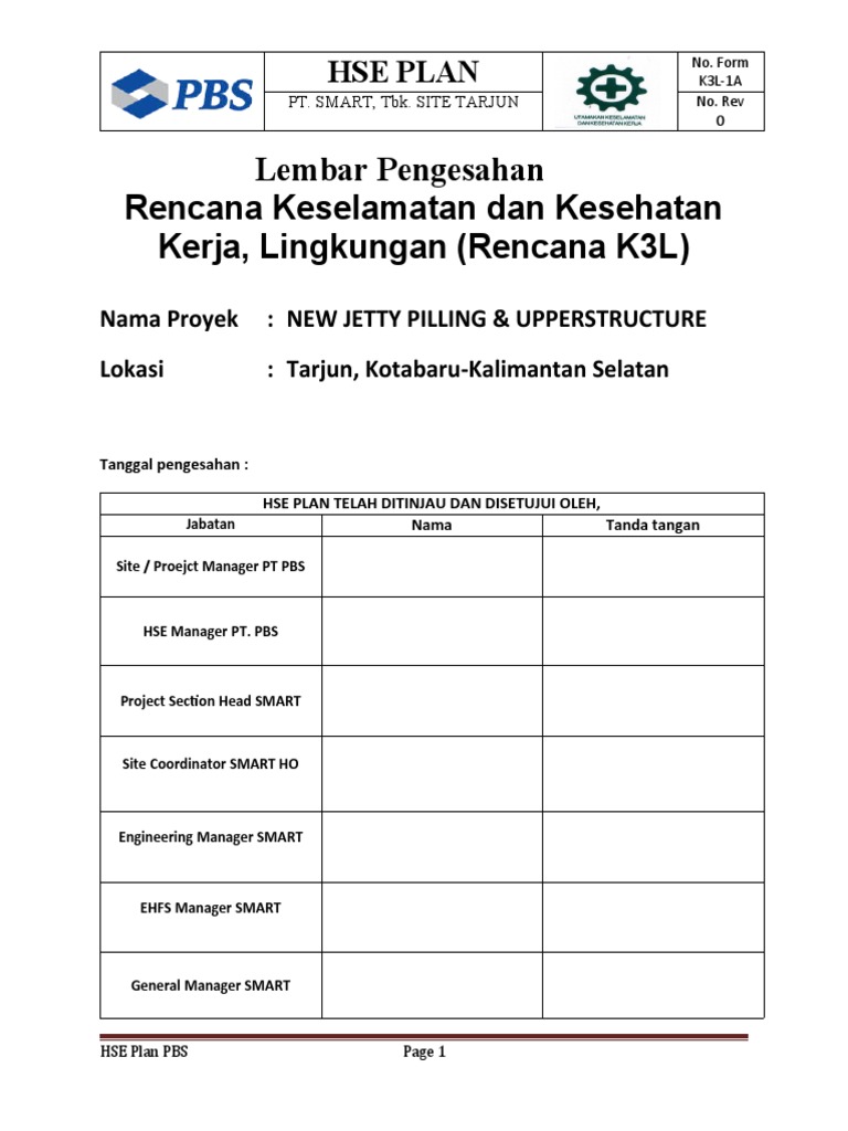 Hse Plan Jetty | PDF