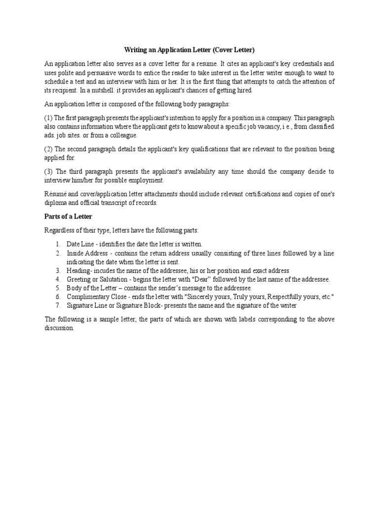 Writing An Application Letter-1 | PDF | Career & Growth | Business