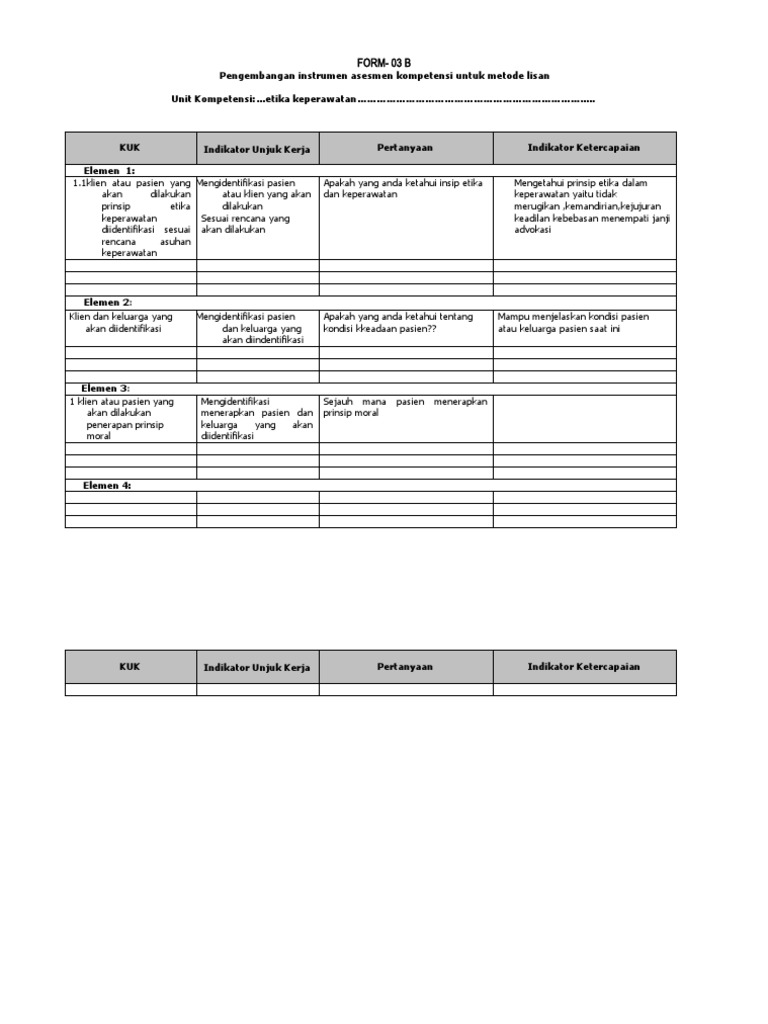 FORM-03 B (Pengembangan Penilaian Lisan) Fix | PDF