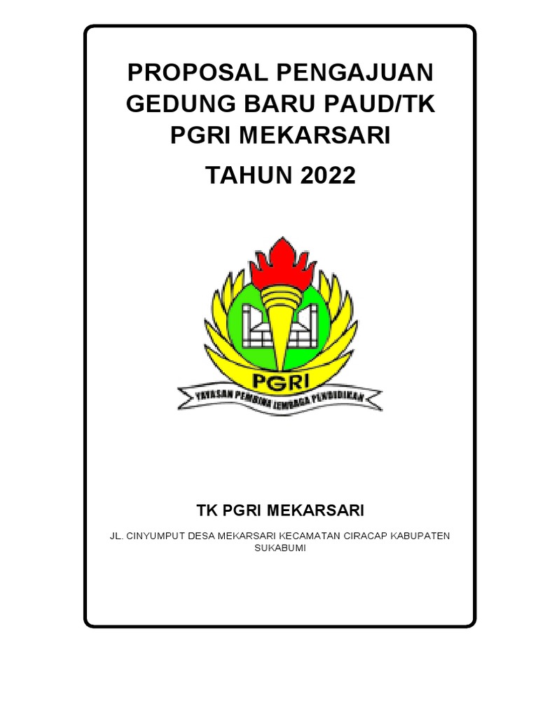Proposal Tk Pgri Mekarsari - Copy | PDF