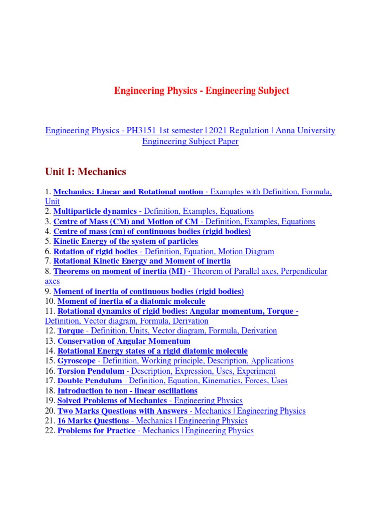 Engineering Physics | PDF