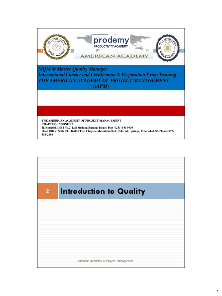 Introduction To Quality | PDF