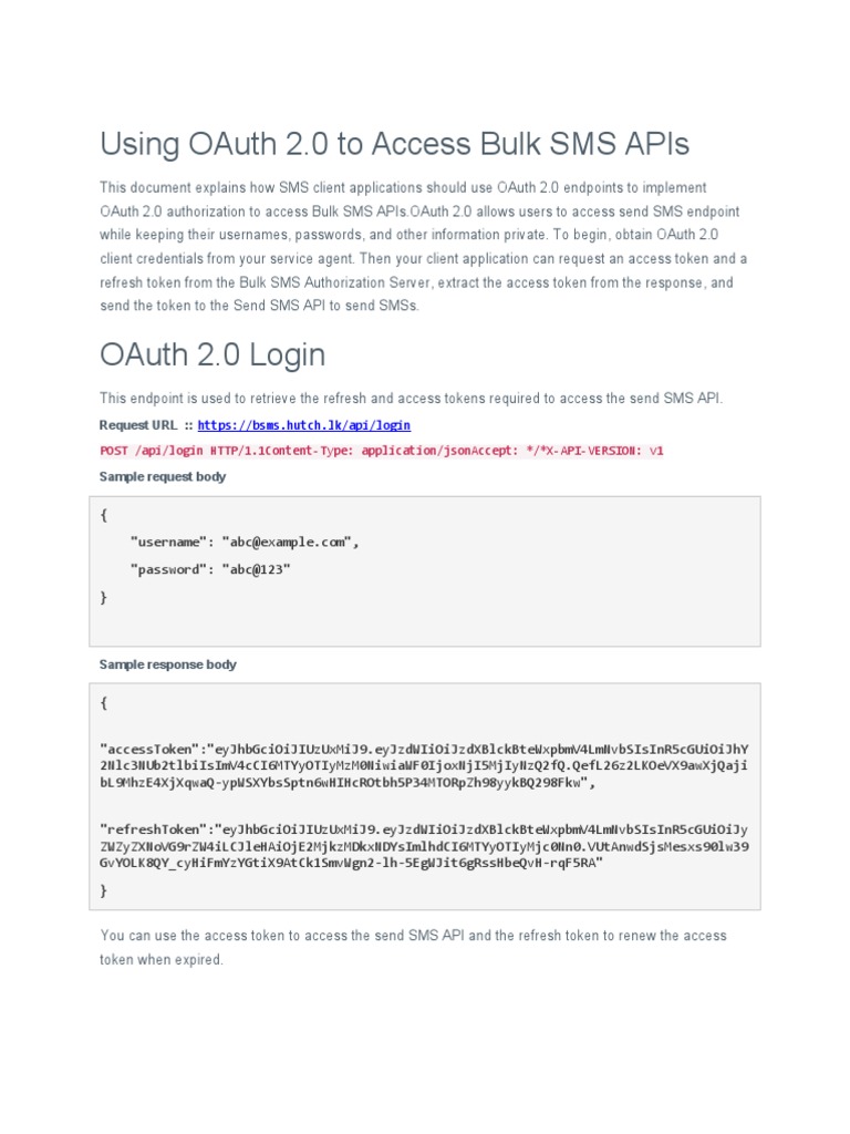 API Documentation For Hutch Sri Lanka | PDF | Internet Protocols | Computer Science