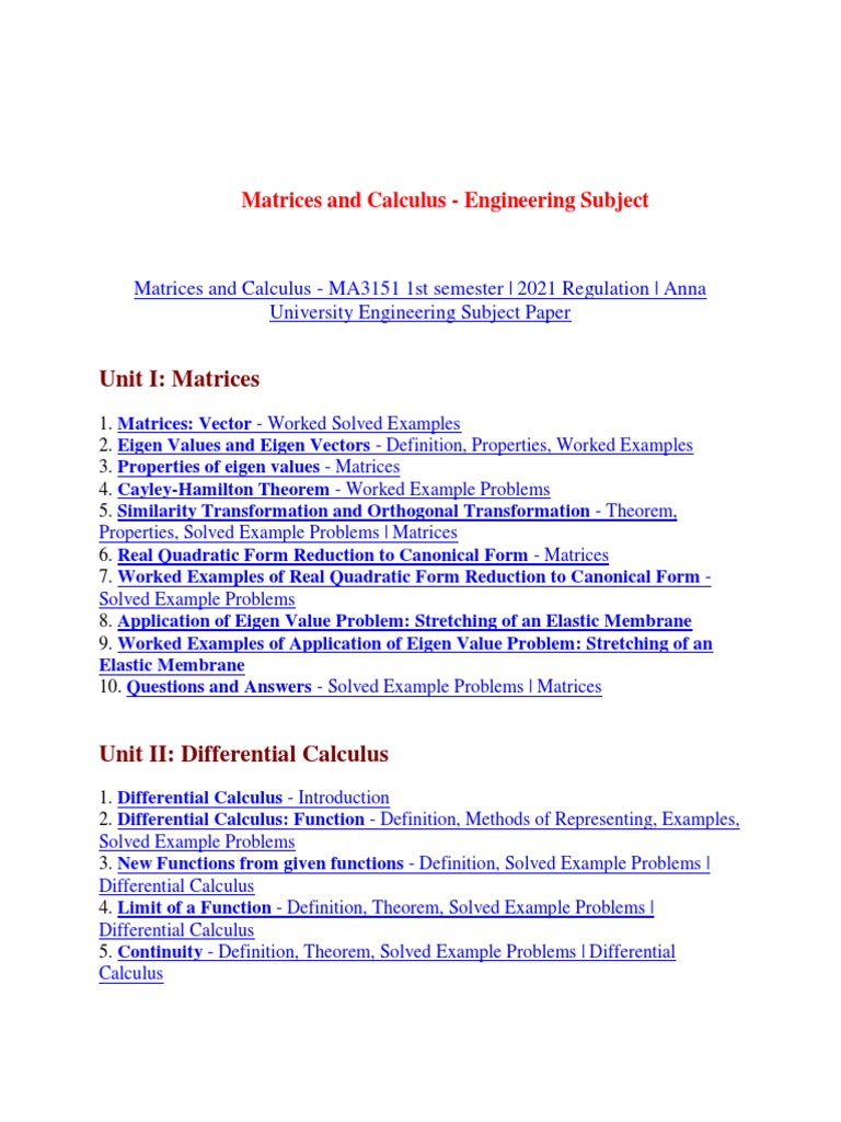 Matrices and Calculus | PDF | Calculus | Differential Calculus Matrices and Calculus | PDF | Calculus | Differential Calculus