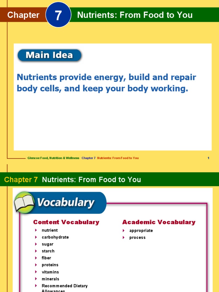 Nutrients in The Body | PDF | Nutrients | Foods