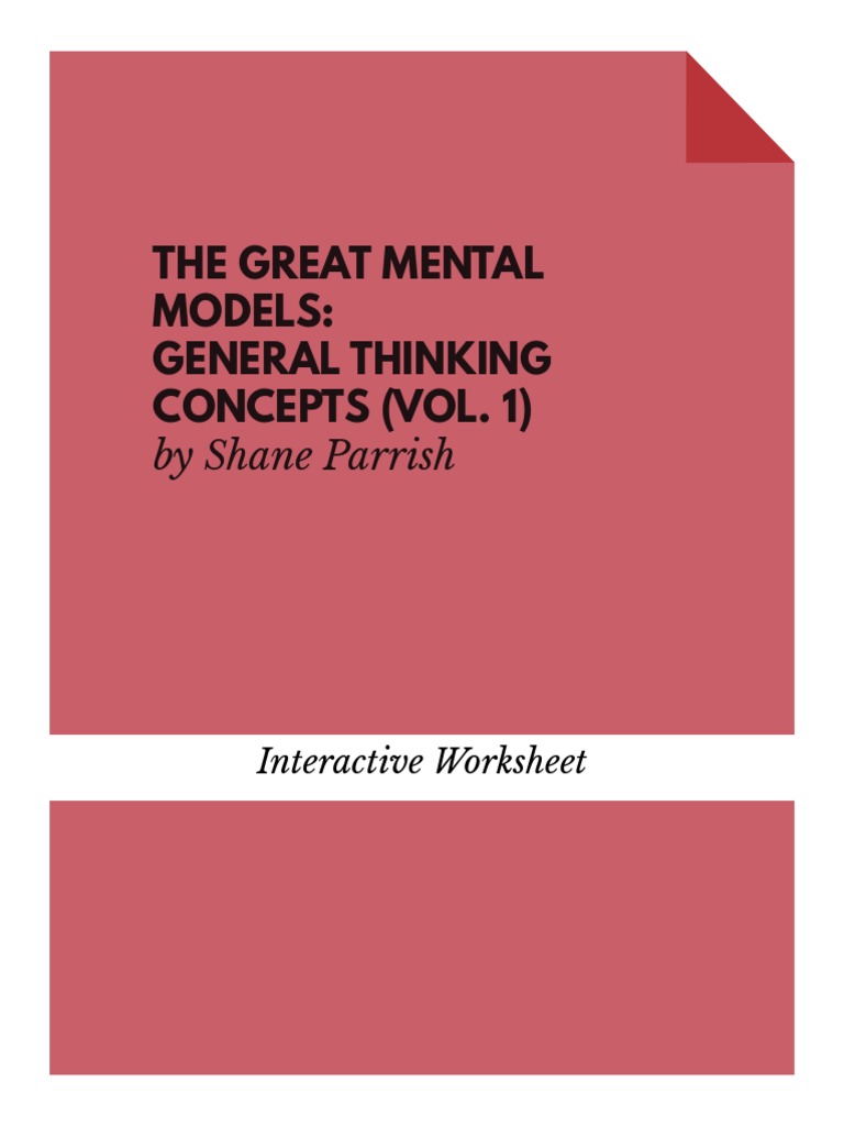 The Great Mental Models Vol.1 by Shane Parrish Worksheet | PDF