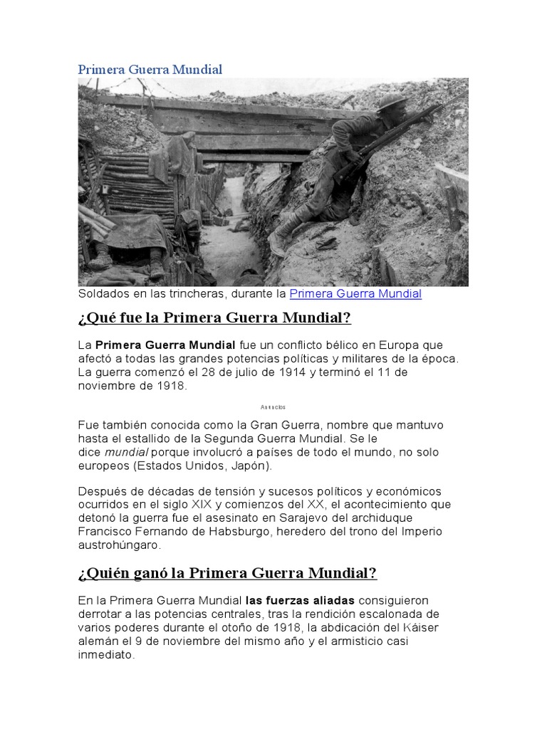 Primera Guerra Mundial | PDF | Primera Guerra Mundial | Austria Hungría