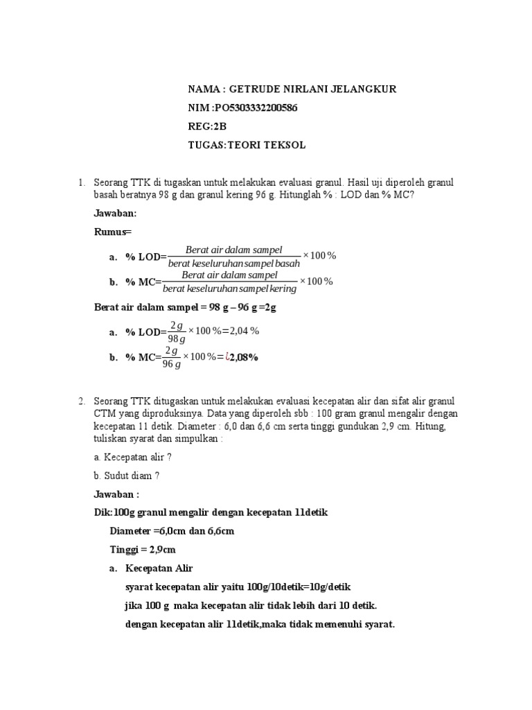 Tugas Evaluasi Granul-Getrude N Jelangkur | PDF | Sains & Matematika