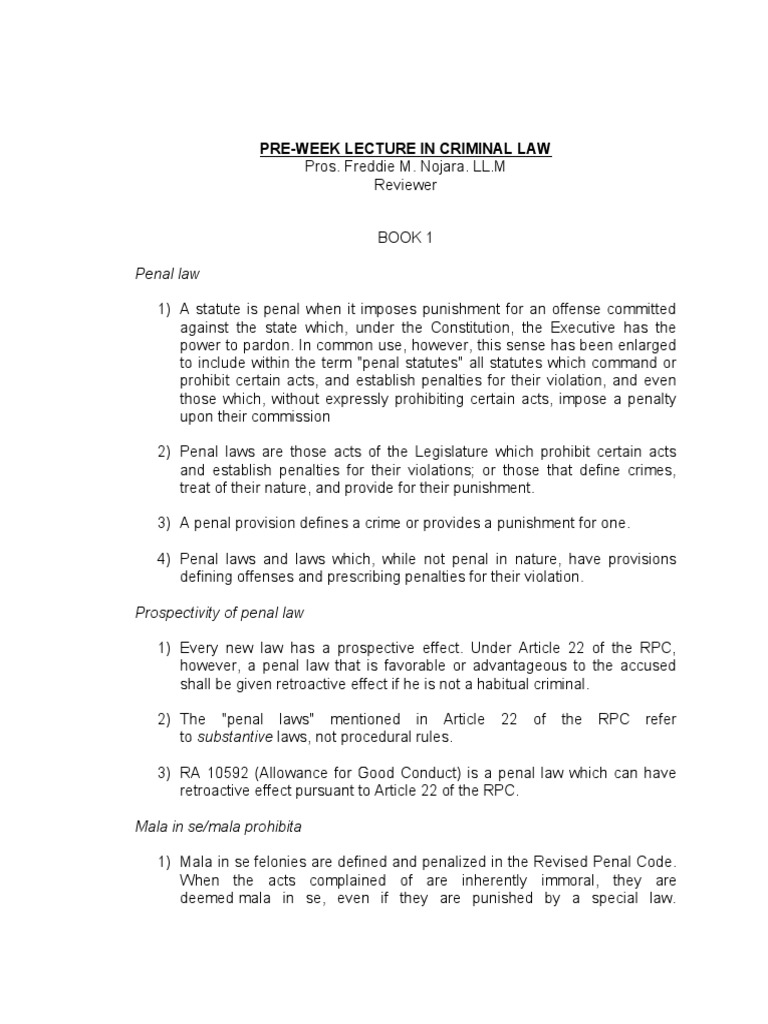 Nojara PreWeek Crim Law 2019 | PDF