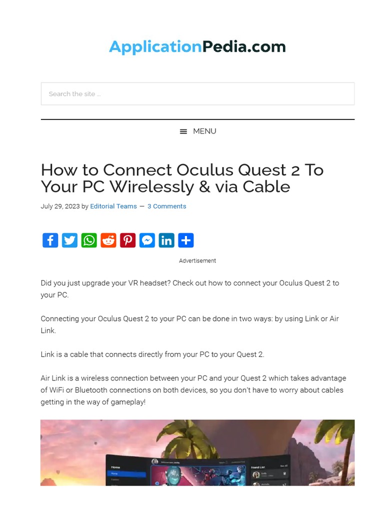 Applicationpedia How To Connect Oculus Quest 2 | PDF
