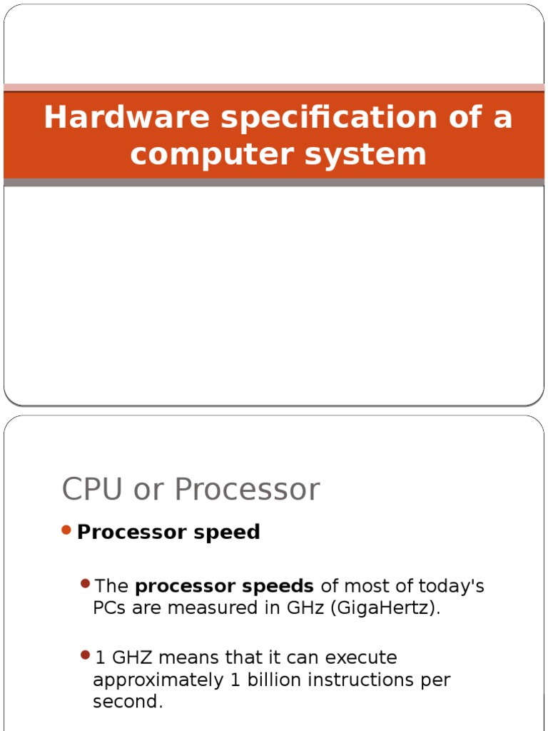 Computer System Specifications | PDF