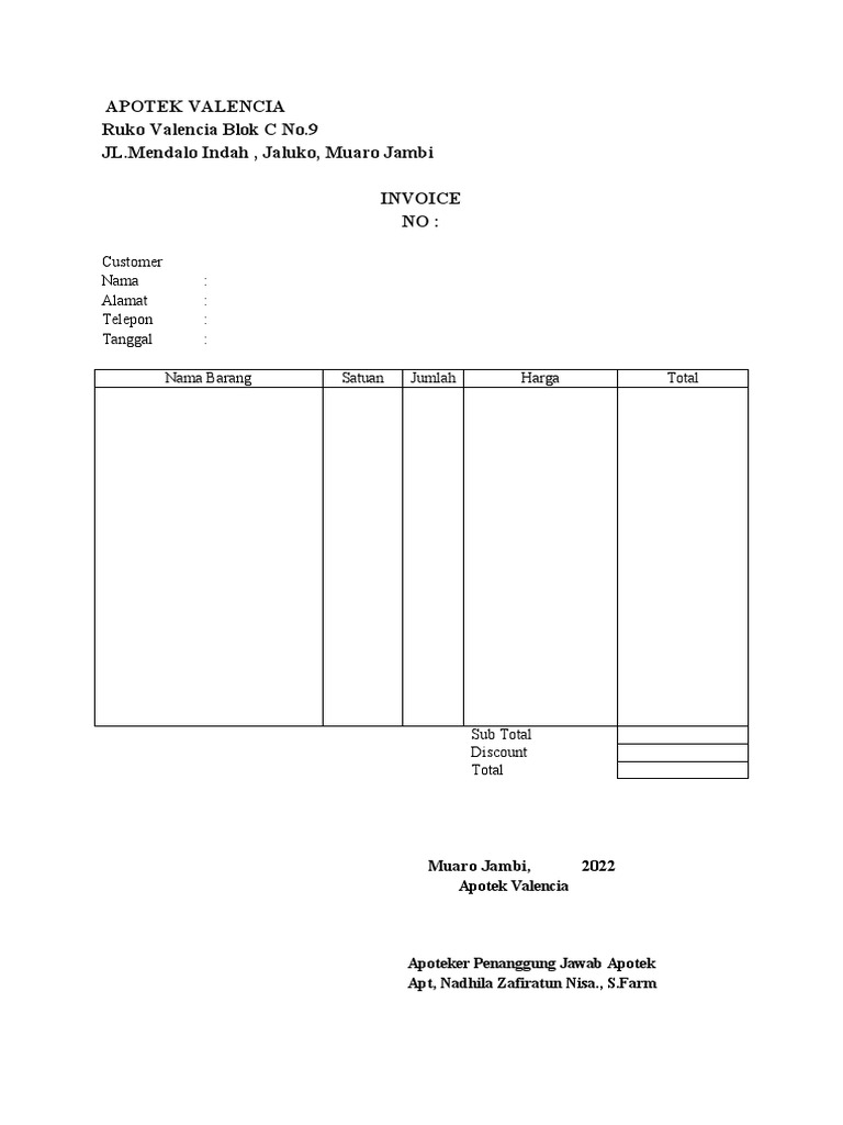 Invoice Apotek Valencia | PDF