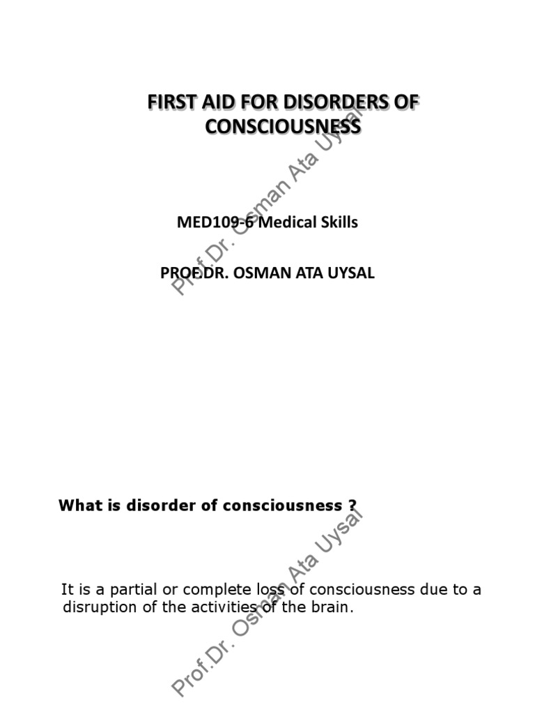 First Aid For Disorders of Consciousness: Ata Uysal | PDF | Myocardial ...