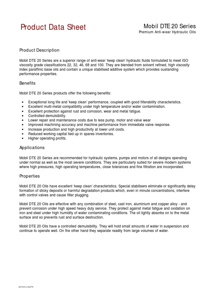 PRODUCT Mobil DTE24 | PDF