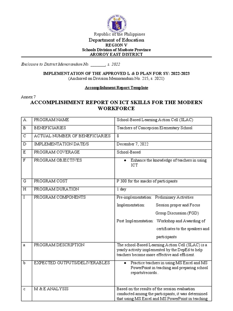 Accomplishment-Report-on-SLAC | PDF