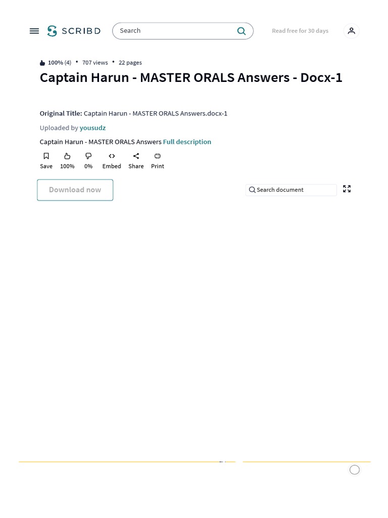 Captain Harun - MASTER ORALS Answers - Docx-1 - PDF - Marine Salvage ...