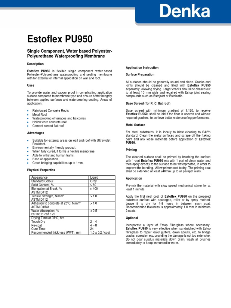 A.9 - Estoflex PU950 - Data Sheet - 230703 | PDF