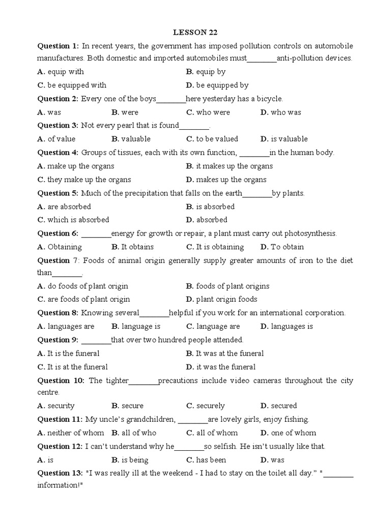 Lesson 22 | PDF | Plants
