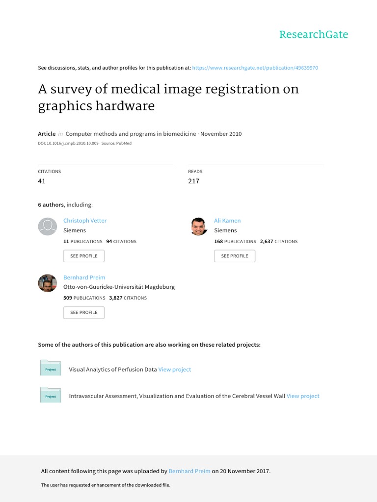 A Survey of Medical Image Registration On Graphics | PDF | Shader ...