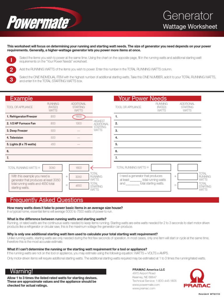 Powermate Pramac Generator Guide 51612 | PDF