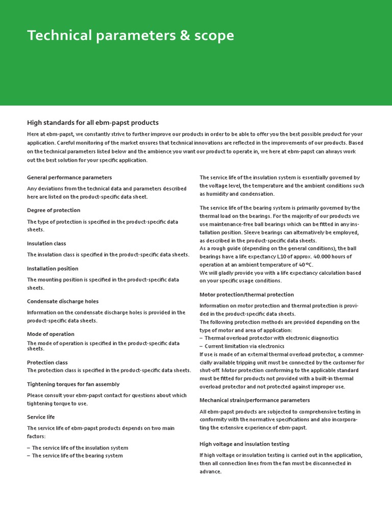 Technical Parameters and Scope - EN | PDF