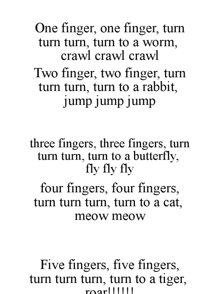 One Finger Turn Rhyme for Kids | PDF