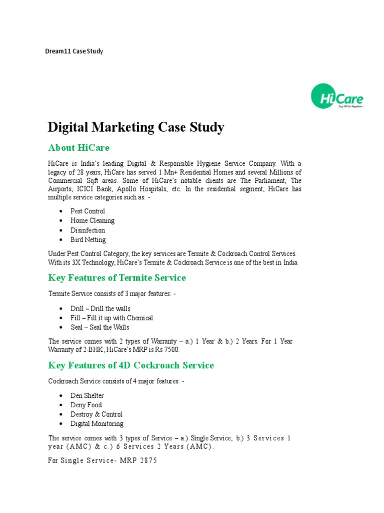 Digital Marketing Case StudyDocument | PDF